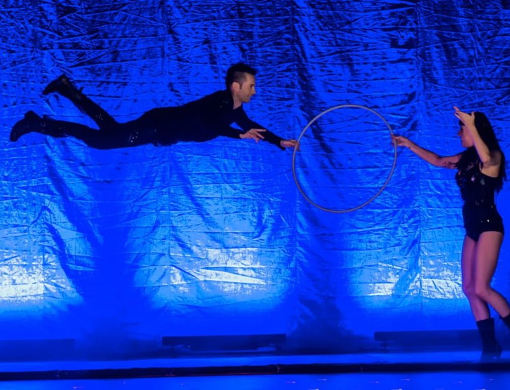 Stage illusion magic show, German illusionist THE MAGIC MAN